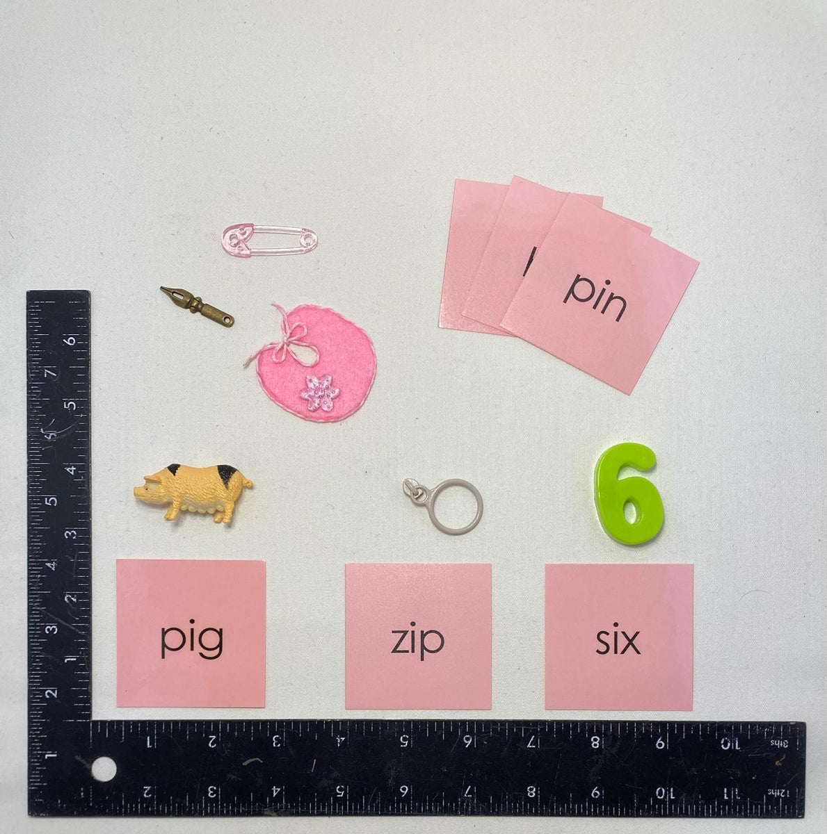 Montessori Pink Series 30 Phonetic Objects & Word Card Set – A A ...