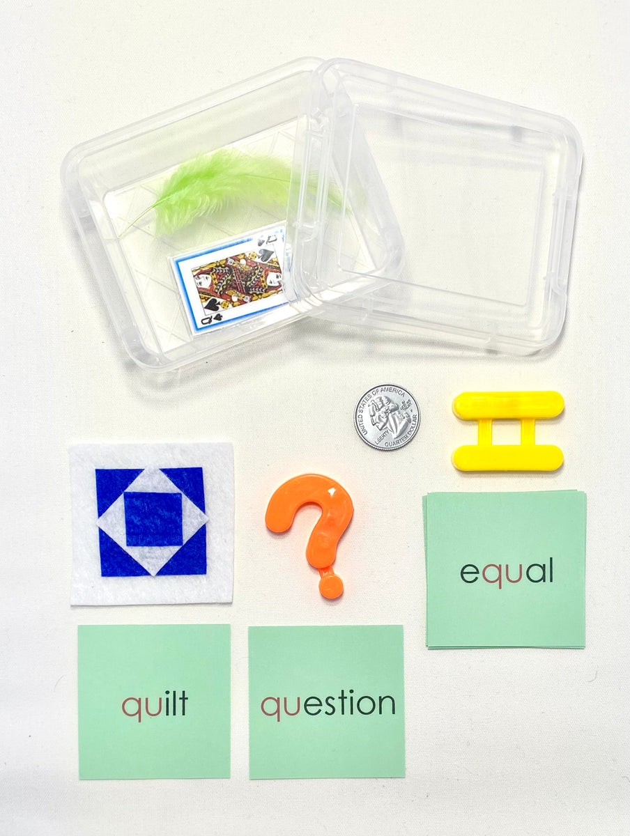Montessori Individual Consonant Phonogram "qu" Word and Object Box. – A ...